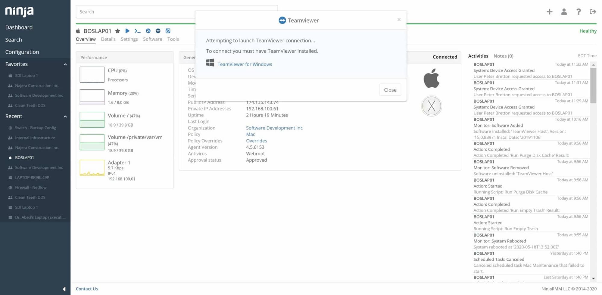 Mac-Software voor Eindpuntbeheer | NinjaOne
