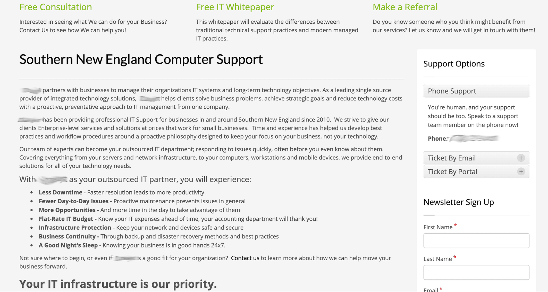 Managed Services Websites: Good & Bad Design Examples