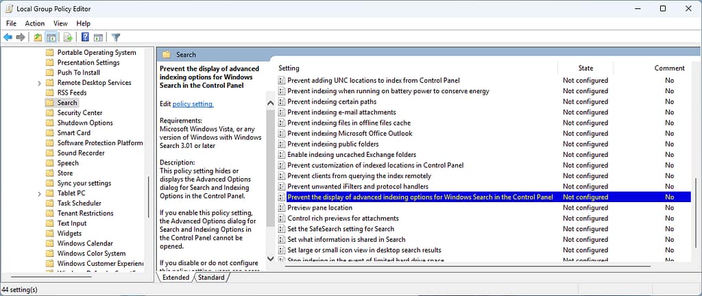 Configure Advanced Indexing Options in Windows 10/11 | NinjaOne