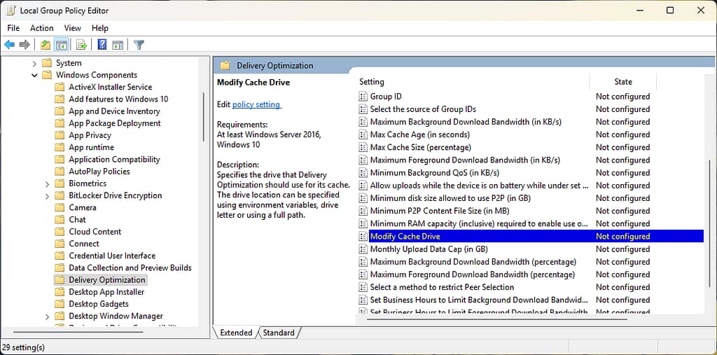 Change Delivery Optimization Cache Drive in Windows 10/11 | NinjaOne