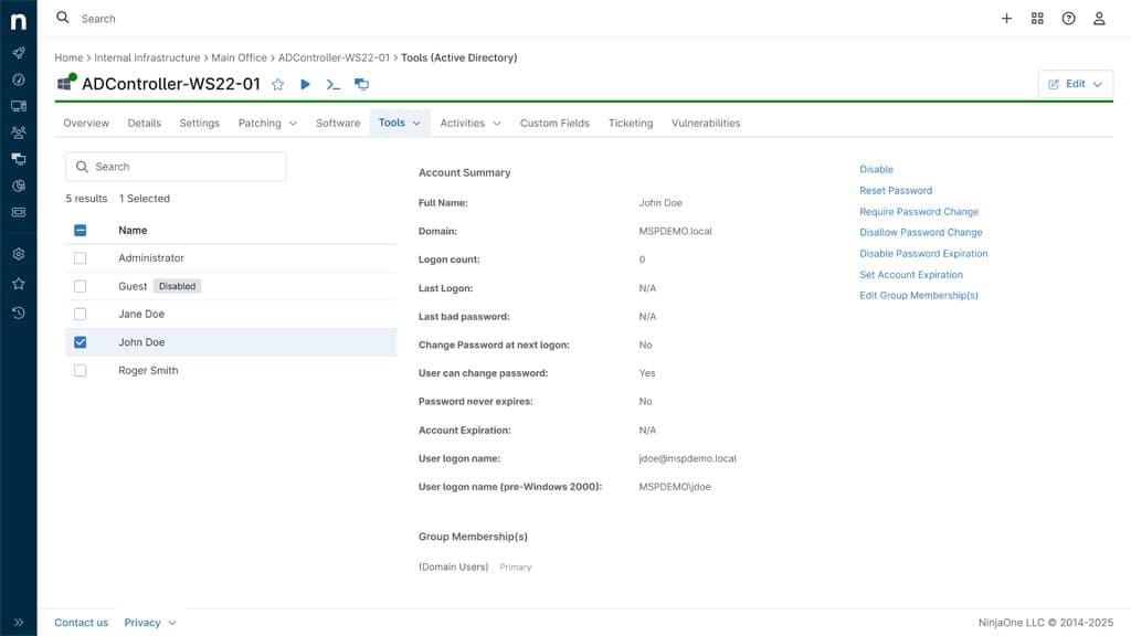 Active Directory User Management Tool | Sync and Manage AD Users | NinjaOne