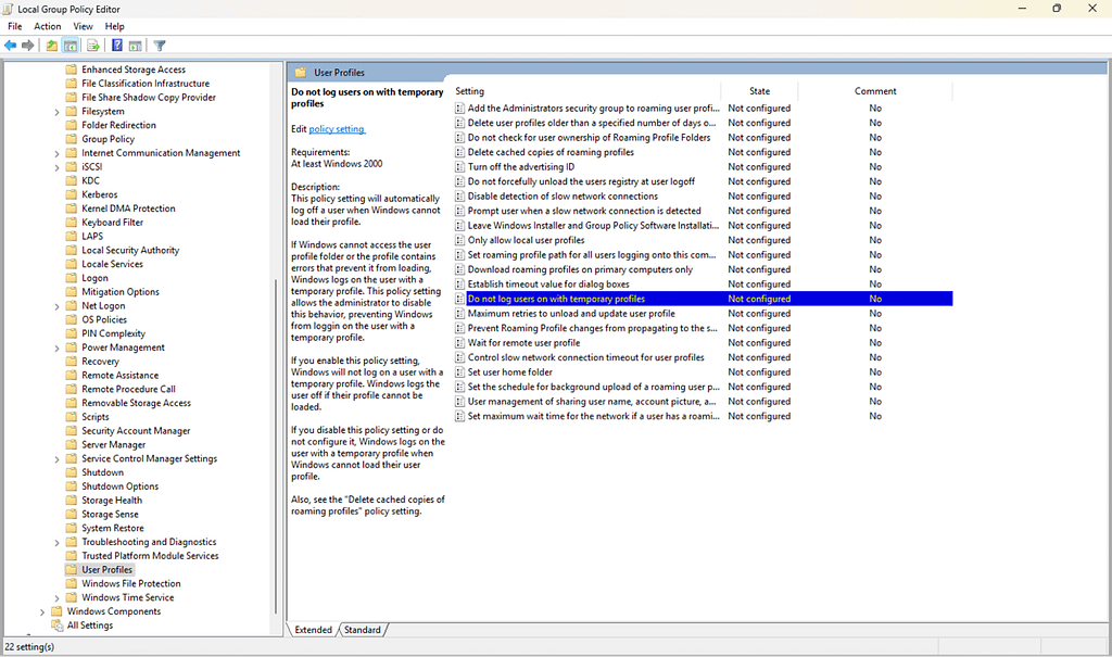 How to Log On Users with Temporary Profiles in Windows | NinjaOne