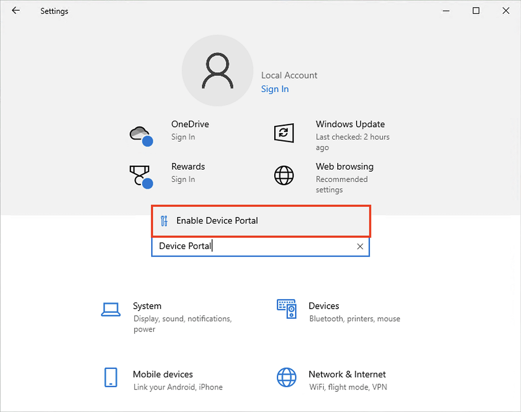 Configure Device Portal on Windows 10 and 11 | NinjaOne