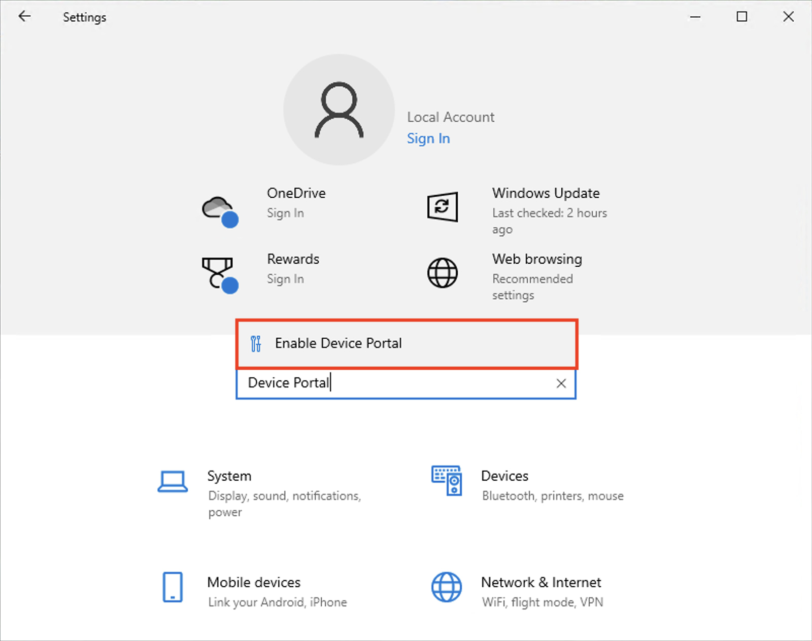 Configure Device Portal on Windows 10 and 11 | NinjaOne