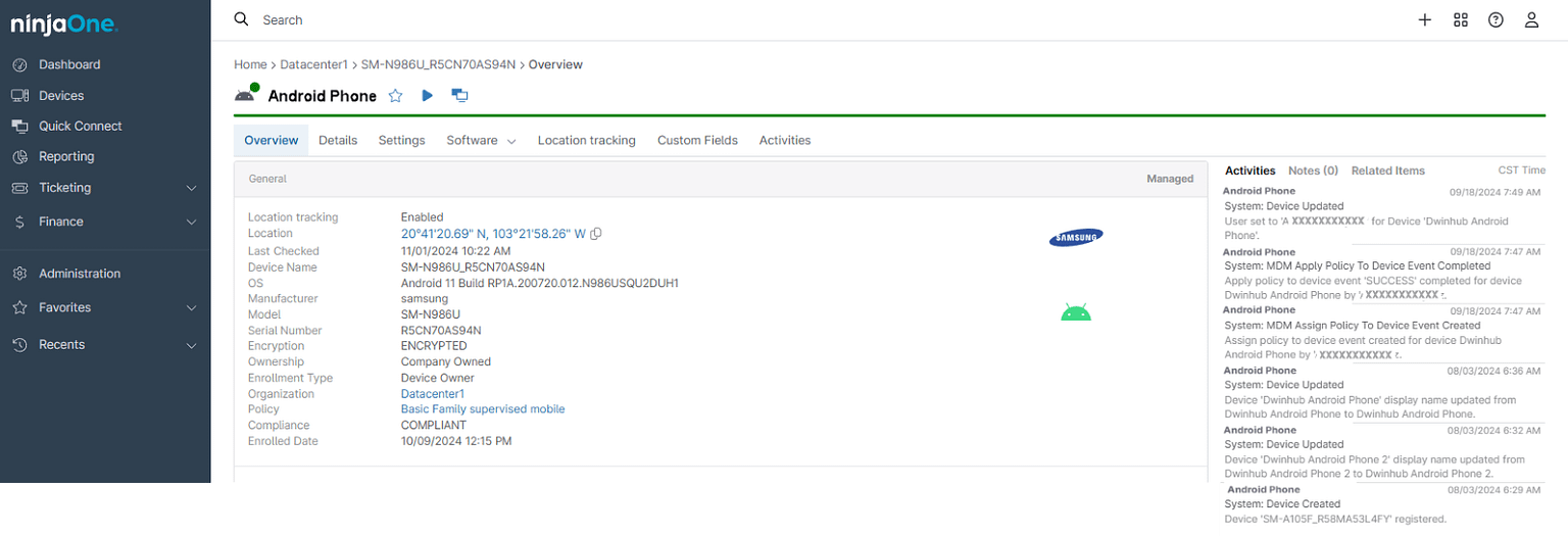Viewing Device Information | NinjaOne