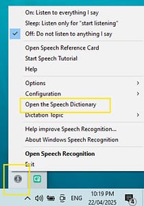 Edit Speech Recognition Dictionary Words | Windows | NinjaOne