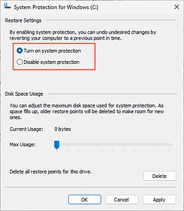 How to Turn System Protection On or Off for Drives | NinjaOne