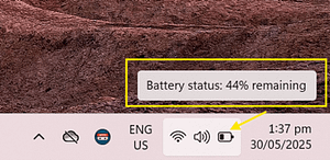 How Disable the Battery Percentage Display on the Taskbar | Windows 11 ...