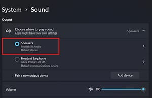 Change the Default Sound Output Device in Windows 11 | NinjaOne