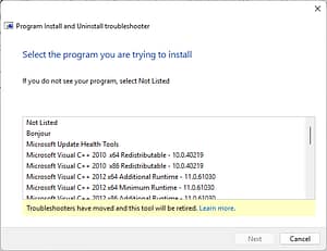 Using the Program Install and Uninstall Troubleshooter | Windows ...