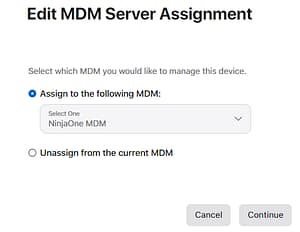 MDM for IOS devices - NinjaOne