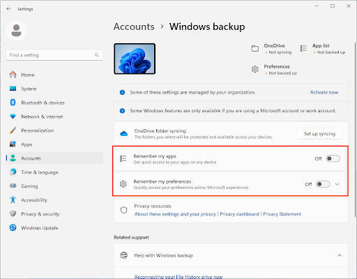 Enable or Disable Sync of Apps and Preferences for Microsoft Accounts ...
