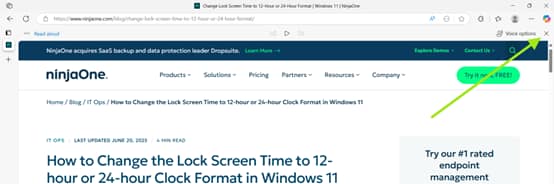 How to Start and Close Read Aloud in Microsoft Edge | NinjaOne