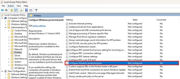 Enable or Disable Protected Print Mode in Windows 11 | NinjaOne