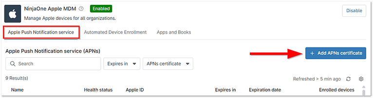 APNs Certificate for iOS MDM | NinjaOne