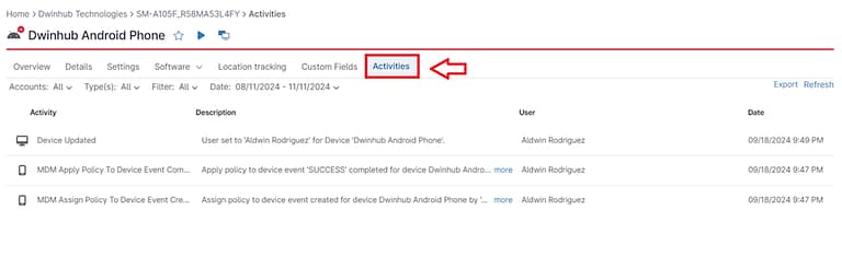 MDM Audit Log Viewing | NinjaOne