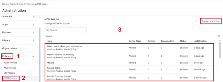 Mobile Device Policy Passcode | NinjaOne