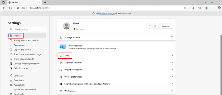 Managing Manual Re-Synchronization of Browsing Data in Edge | NinjaOne