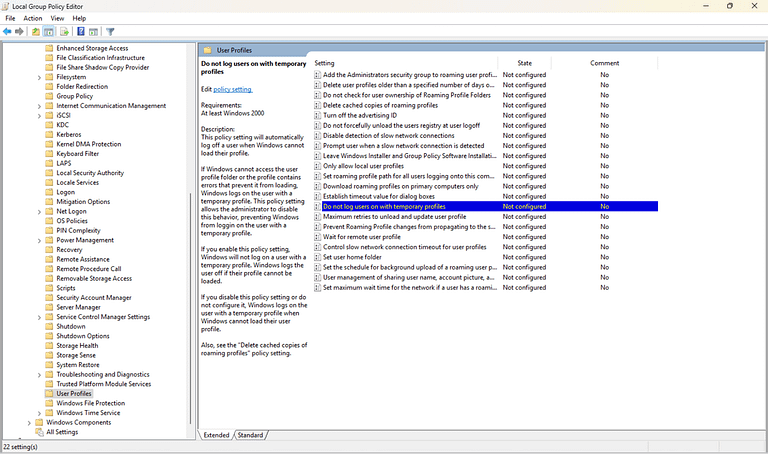 How to Log On Users with Temporary Profiles in Windows | NinjaOne