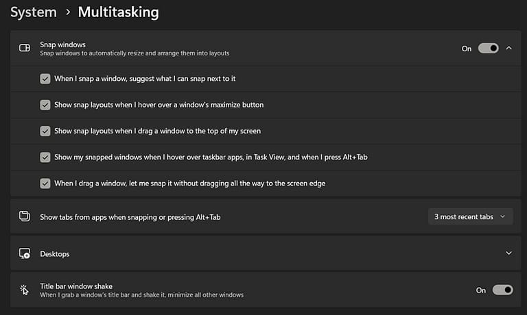 How to Enable or Disable Snap Groups Showing in Task View | NinjaOne