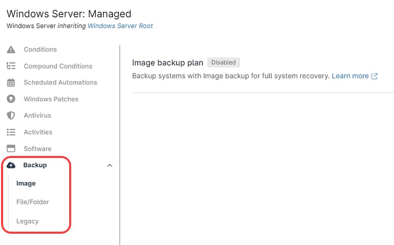 Backup Configuration | NinjaOne