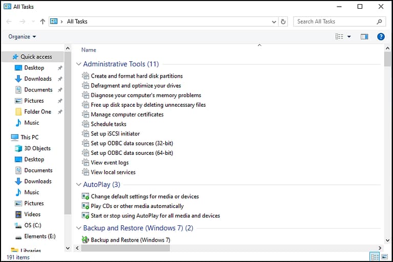 Create a Control Panel All Tasks Shortcut in Windows 10 | Ninjaone