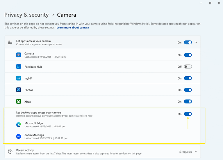 Guide: How to Enable or Disable Camera | Windows | NinjaOne