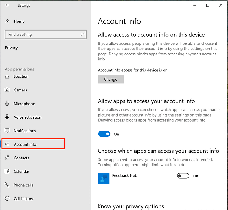 Allow or Deny OS and Apps Access to Account Info in Windows | NinjaOne