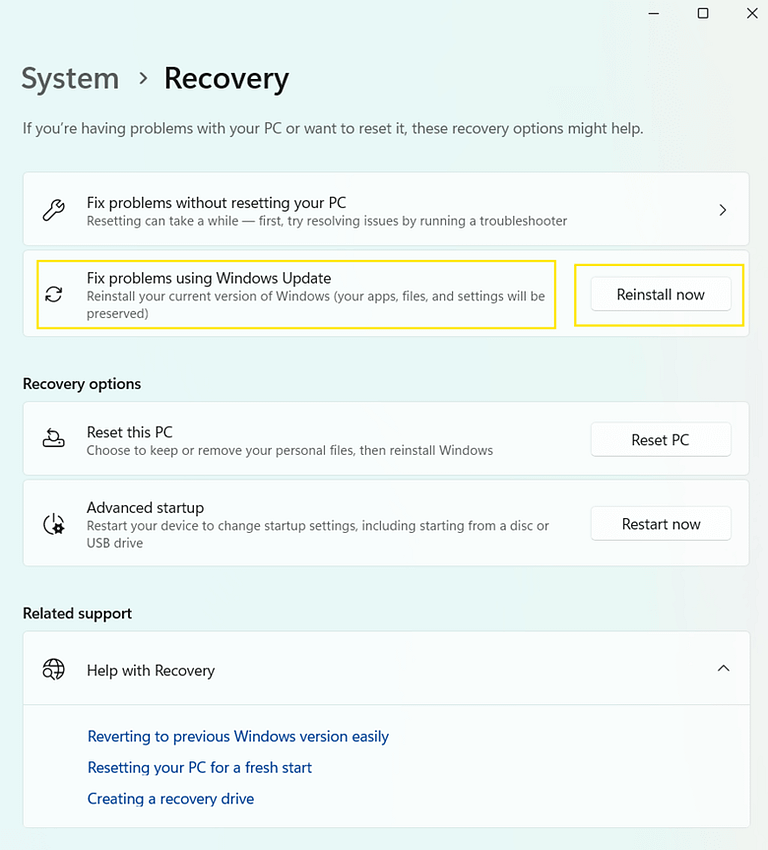 Repair Install Windows 11 with an In-place Upgrade | NinjaOne