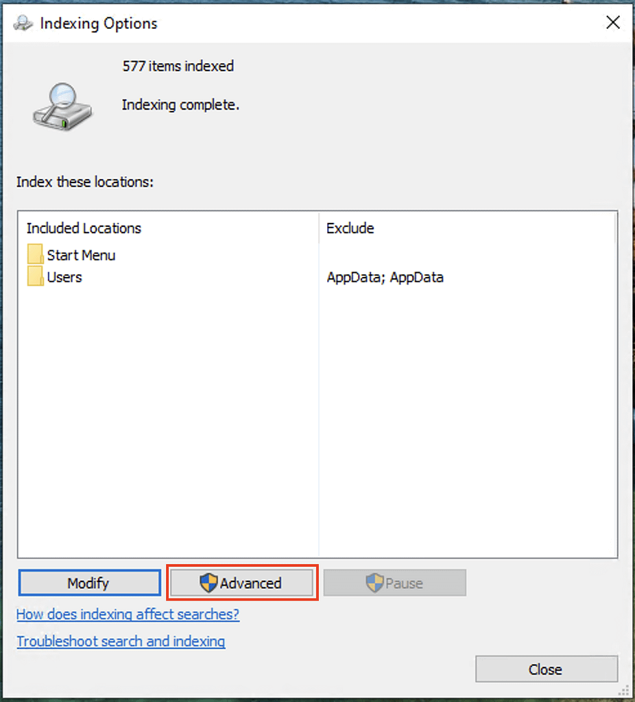 Configure Advanced Indexing Options in Windows 10/11 | NinjaOne