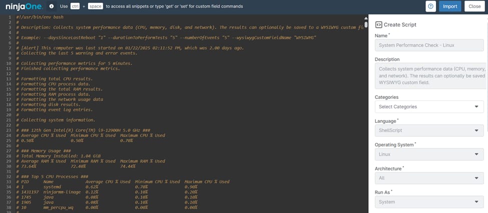 Software de scripts automatizados - NinjaOne