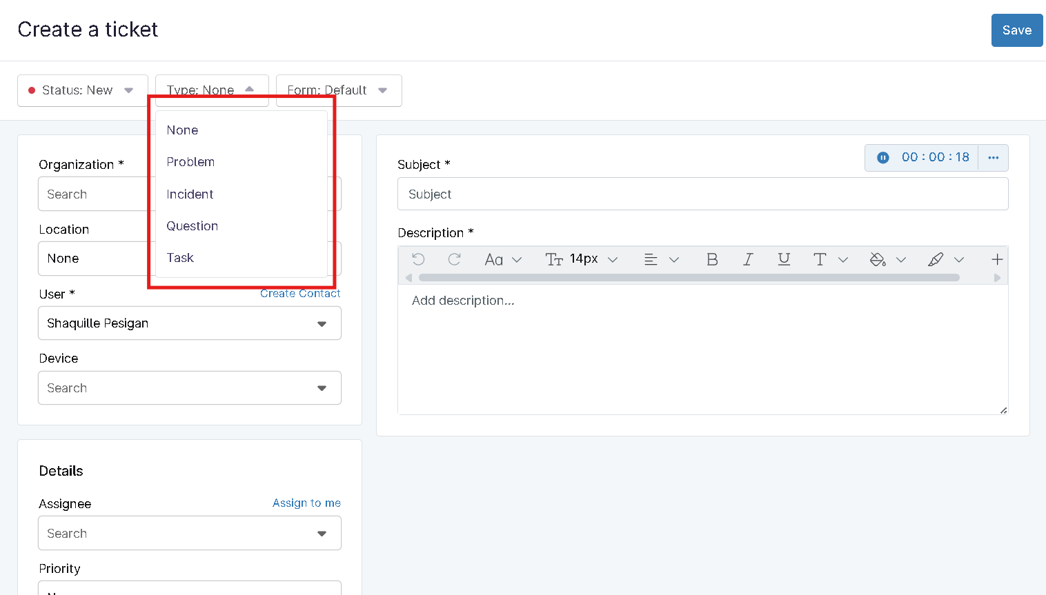 Ticket Types - NinjaOne