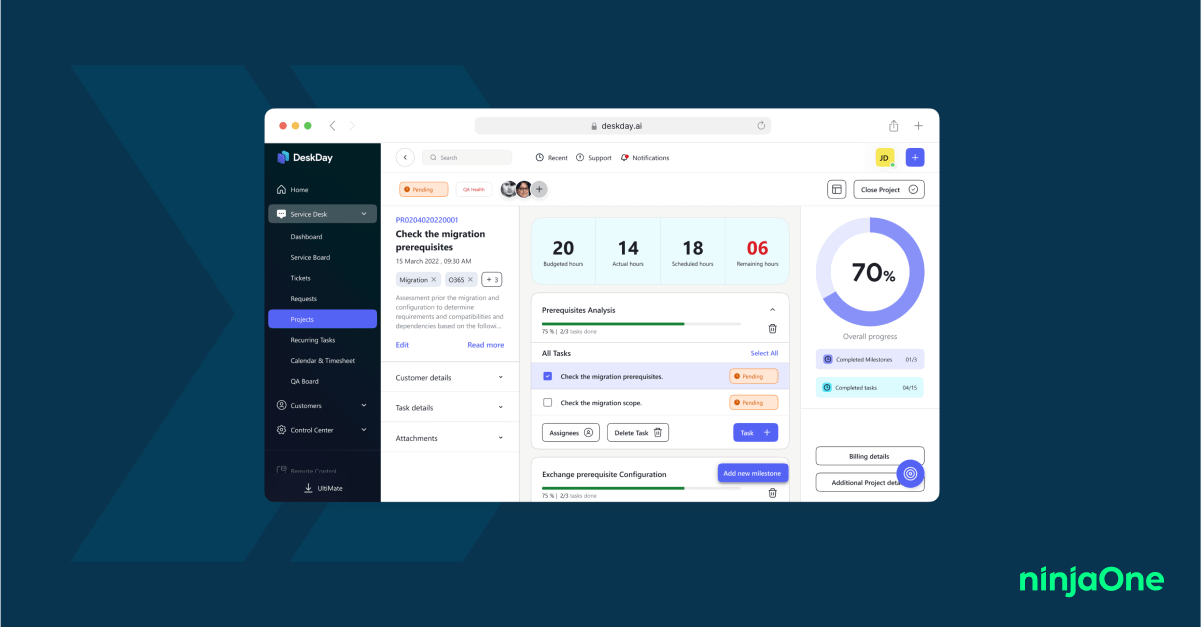 NinjaOne + DeskDay Integration | NinjaOne