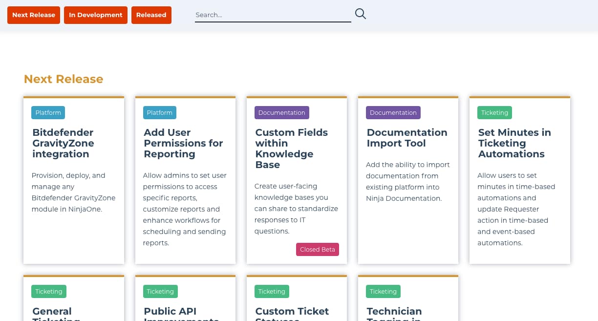 NinjaOne Product and Feature Updates for September 2022