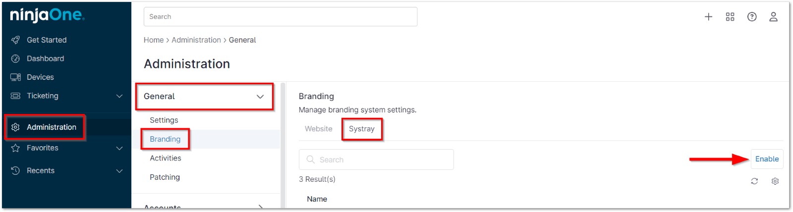 SysTray Setup | NinjaOne